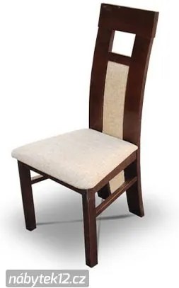 Polstrovaná jídelní židle Taima, masiv buku, ořech tmavý