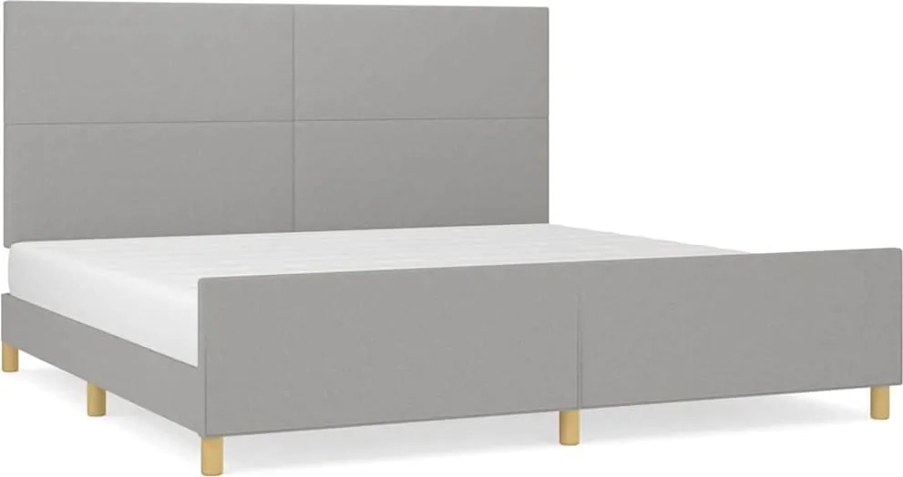 Rám postele bez matrace světle šedý 200 x 200 cm textil 3124919