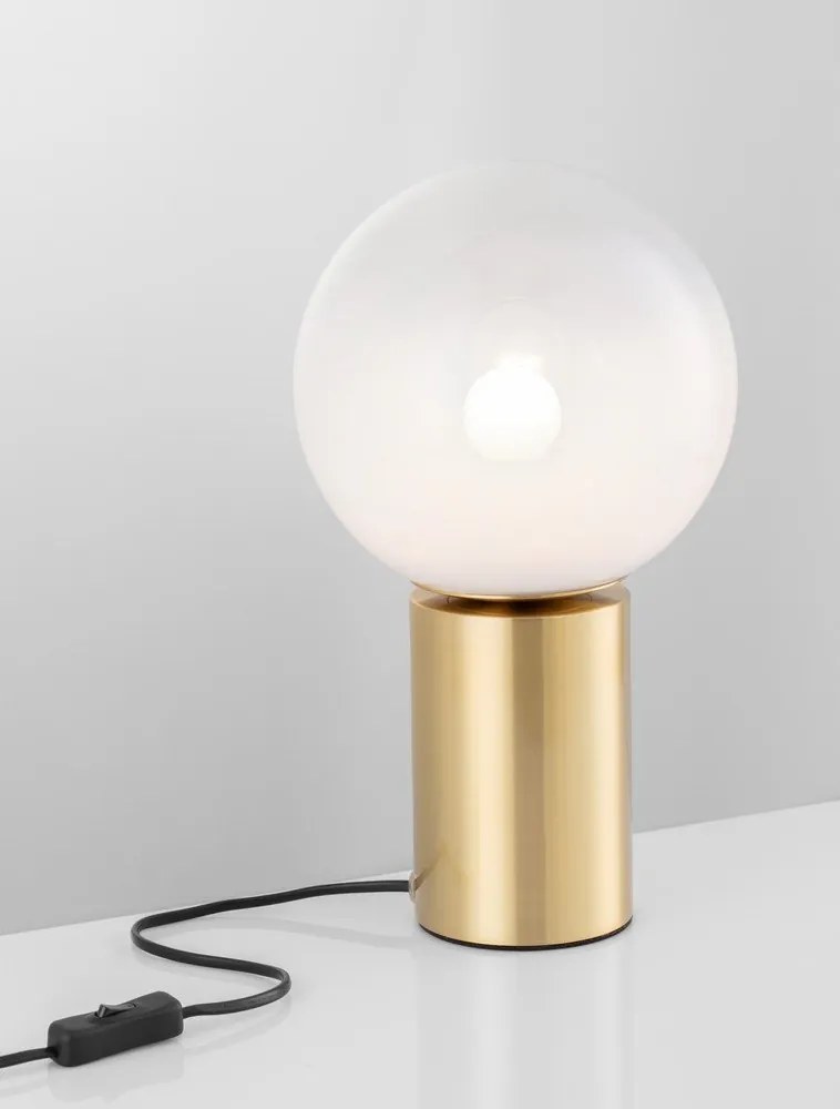 Bílá/ve zlaté barvě skleněná stolní lampa (výška 35,5 cm) Vita – Nova Luce