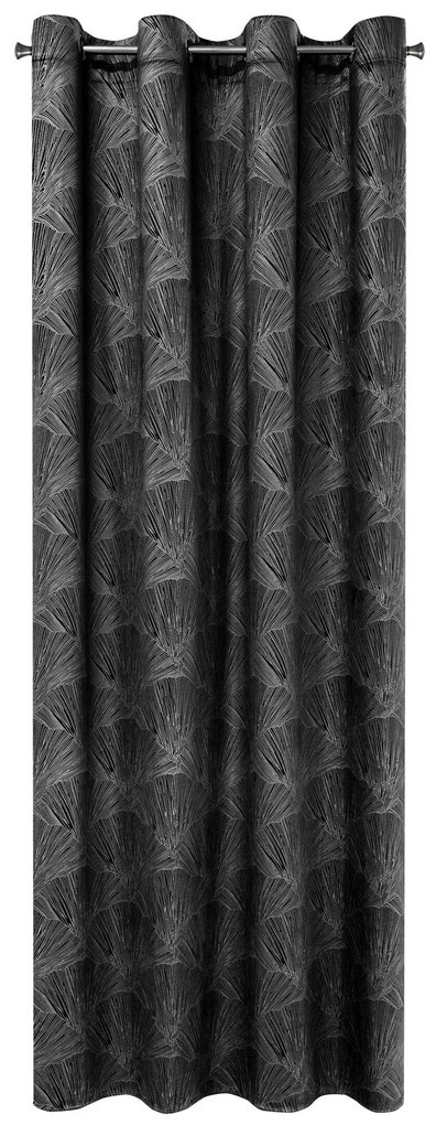 ZATEMŇOVACÍ ZÁVĚS NA KROUŽCÍCH PIERRE CARDIN GOYA 140X250 CM ČERNÁ