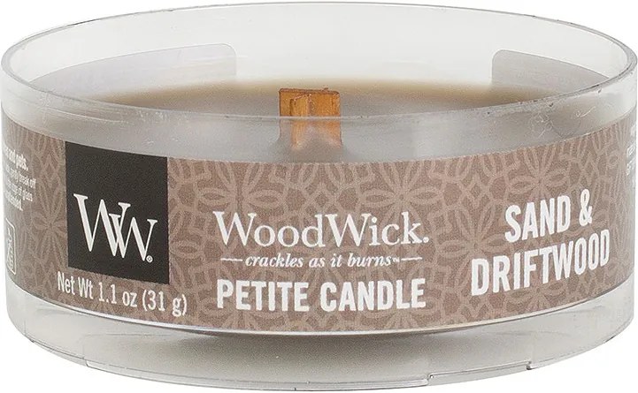 WoodWick – Petite Candle vonná svíčka Písek a naplavené dříví, 31 g