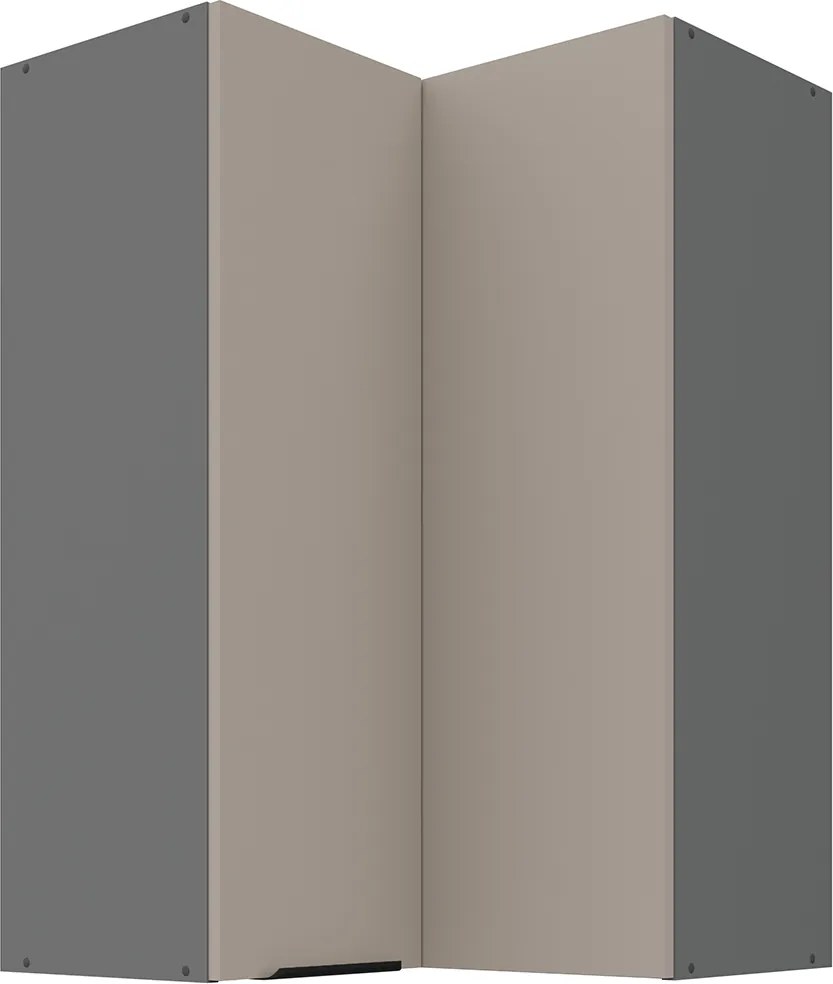 ARIA ta | horní kuchyňská skříňka 60x60 GN-90 2F (90°) rohová s policemi | VYSOKÁ | 60x60 cm | antracit/béžová