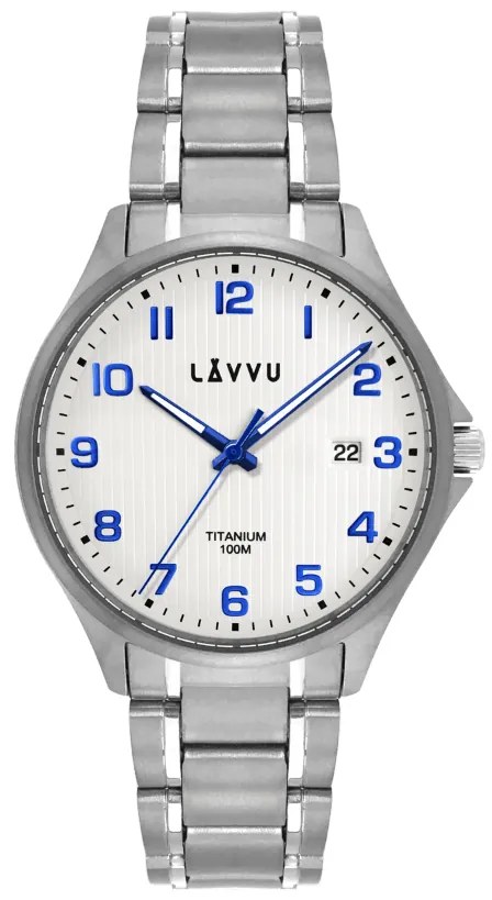 Titanové hodinky se safírovým sklem LAVVU TITANIUM LILLEHAMMER White LWM0150