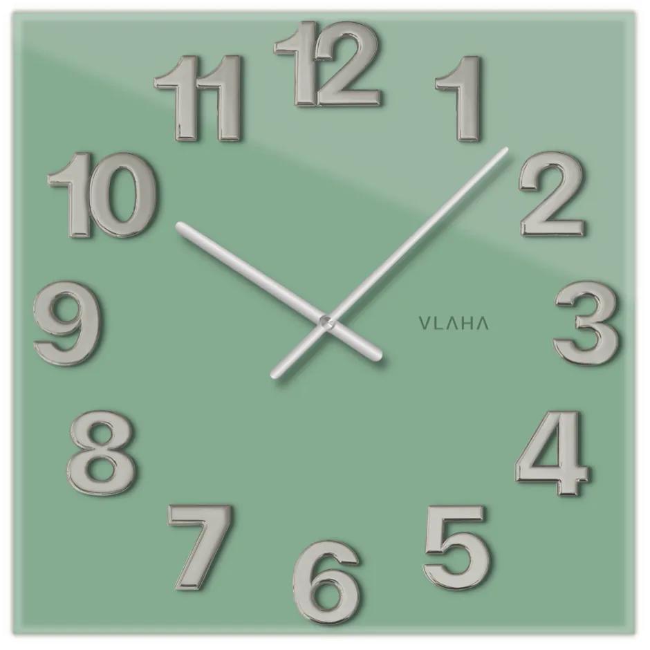 VLAHA GLASSICO Skleněné zelené hodiny vyrobené v Čechách VCT1109