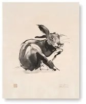 Obrázek na dřevěné kartě Hare 24x30 cm Teemu Järvi Illustrations