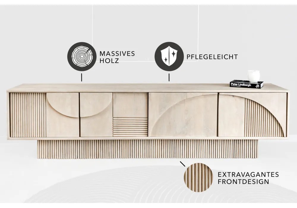 Massive home | Televizní stolek  Art Deco 200cm masiv mango
