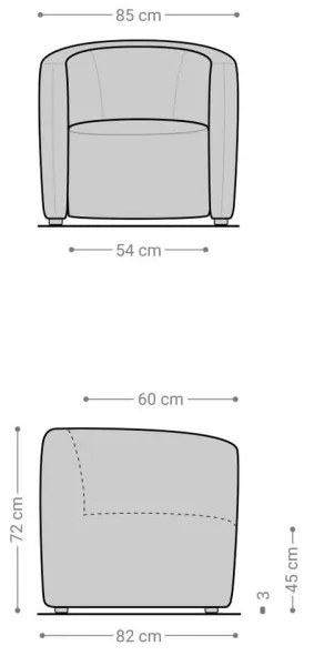 Koktejlové křeslo Caol 85x85 cm žinylka béžová