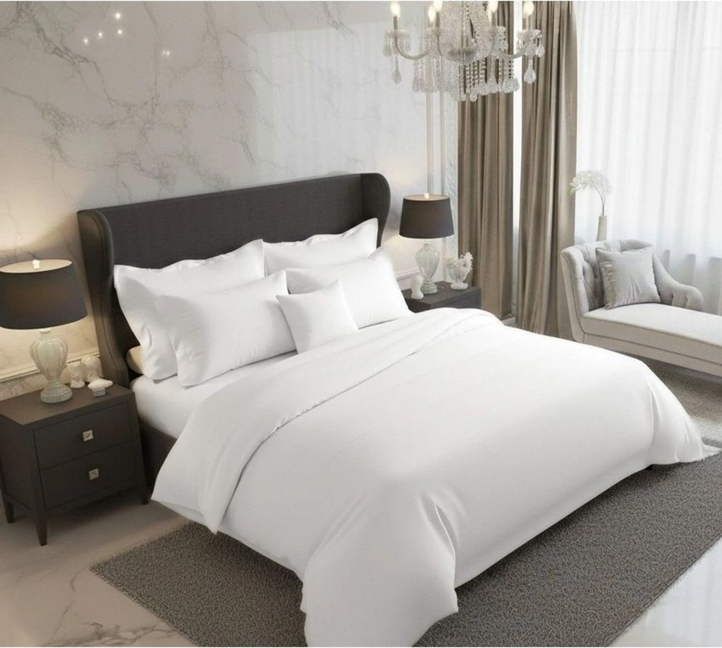 Saténové povlečení LUXURY COLLECTION bílé - 1x 140/220, 1x 70/90cm