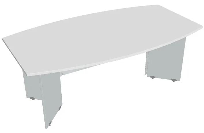 Stůl jednací sud 200 cm - Hobis Gate GJ 200 Dekor stolové desky: bílá, Dekor lamino podnože: šedá
