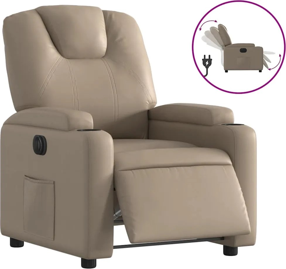 Elektrické polohovací křeslo cappuccino umělá kůže 3204422