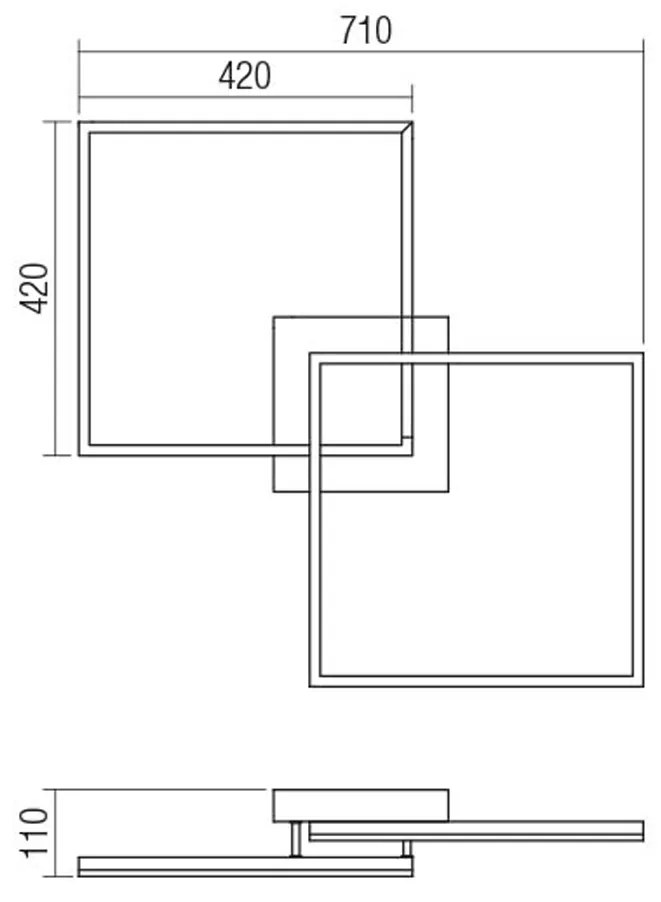 Smarter 01-1642 stropní/nástěnné LED svítidlo Klee, matně bílé, 53W, 3000K, 71cm