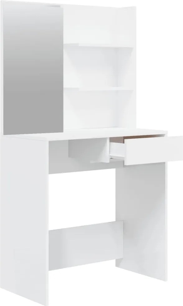 Toaletní stolek sada bílý s vysokým leskem 74,5 x 40 x 141 cm 3114143