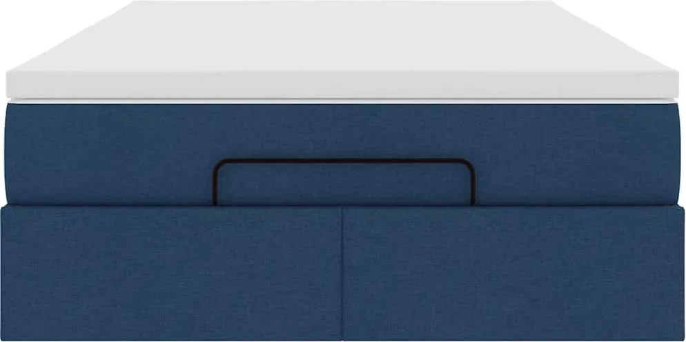 Osmanský rám postele s matrací modrá 120x190cm textil 3311098