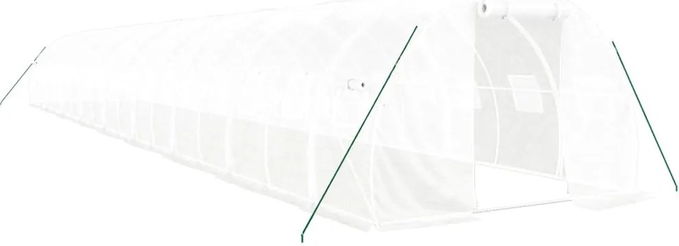Skleník s ocelovým rámem bílý 54 m² 18 x 3 x 2 m 3188057