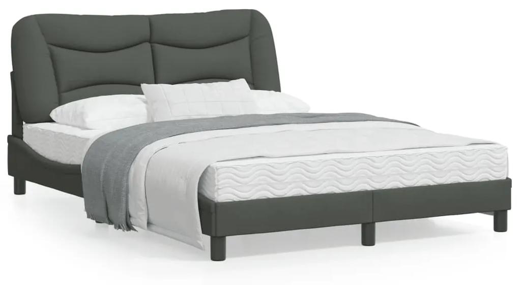 Rám postele s čelem tmavě šedý 120 x 200 cm textil,  3207759