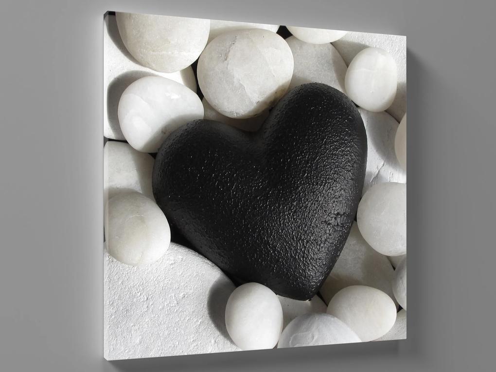 Liox Obraz srdce black and white Rozměr: 150 x 150 cm