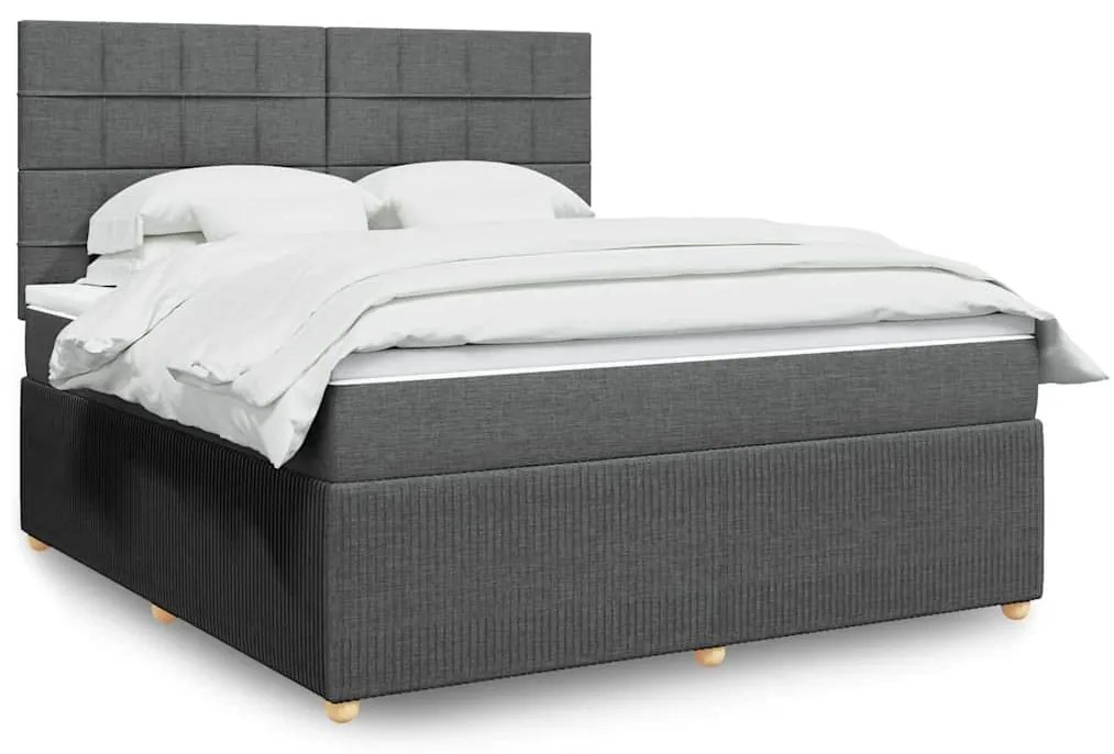 Box spring postel s matrací tmavě šedá 180x200 cm textil 3292136