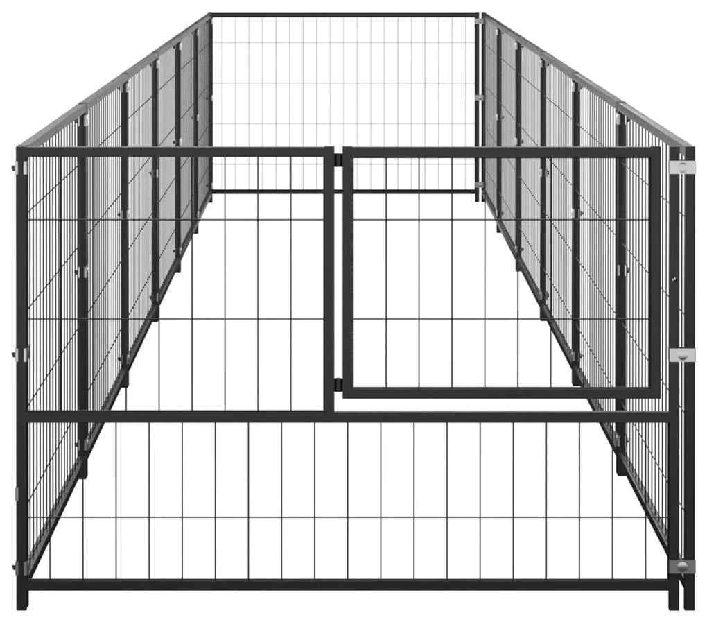 Psí kotec černý 6 m² ocel