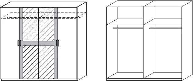 Sestava ložnice Rubi, bílá/šedá