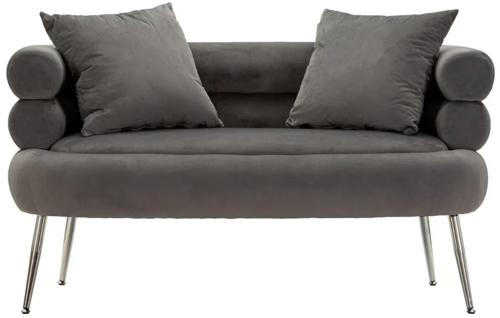 Designová pohovka Harmony 133 cm šedá / stříbrná