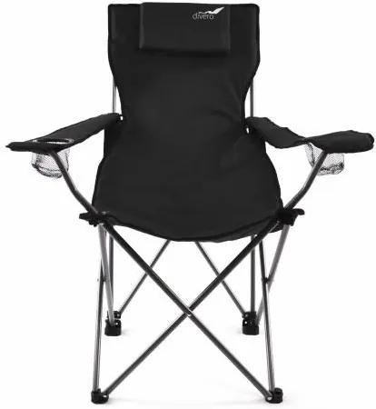 Divero 35121 Skládací kempingová židle  s polštářkem - černá