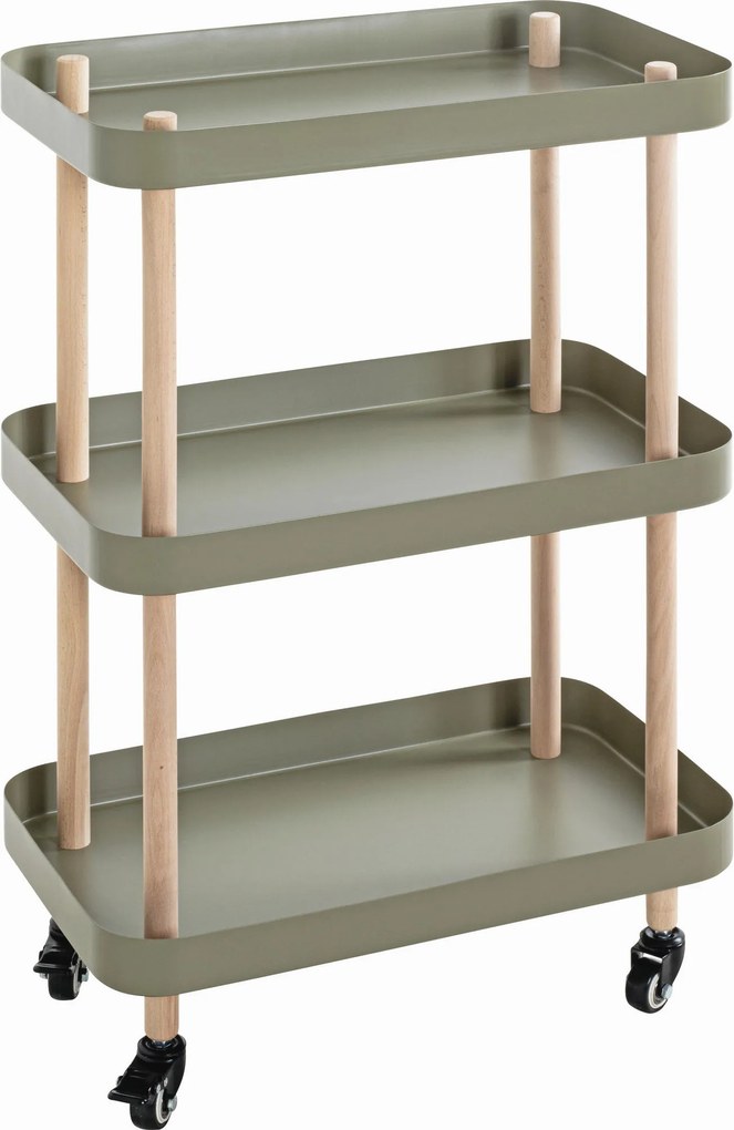 XXXLutz SERVÍROVACÍ VOZÍK, zelená, přírodní barvy, barvy buku, 50/30/76 cm - Barové vozíky - 001931044307