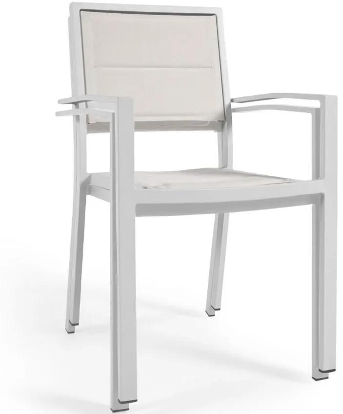 OnaDnes -20% Bílá kovová zahradní židle Kave Home Sirley  s látkovým sedákem