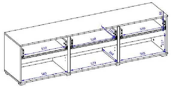 TV stolek GLENROSE - bílý / černý