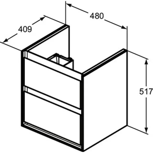 Ideal Standard Connect Air Skříňka pod umyvadlo CUBE 55 cm, lesklý bílý E1607KN