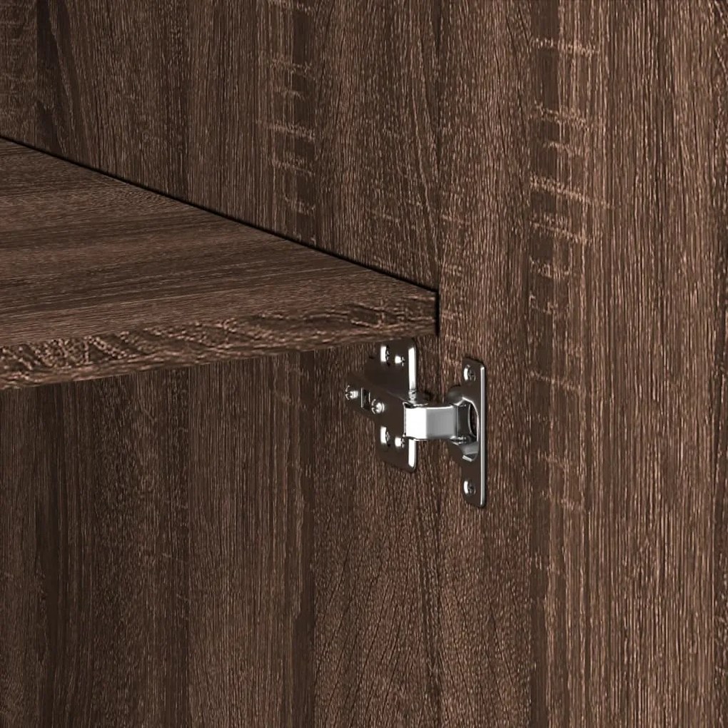 Skříň Highboard 80 X 42,5 X 185 Cm Kompozitní Dřevo