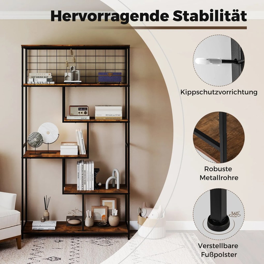 Costway 6 Tier Tall Bookshell Volně stojící stojan na rostliny s kovovou