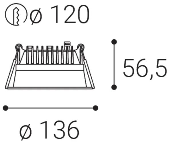 LED2 Zeta, zápustné LED svítidlo Barva: Bílá, Chromatičnost: 3000K Triac, Ø - Průměr: L - 21cm