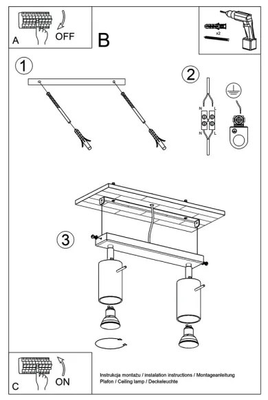 Sollux SL.0088 - Bodové svítidlo RING 2 2xGU10/10W/230V bílá