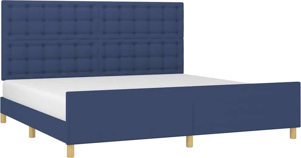 Rám postele bez matrace modrý 200 x 200 cm textil 3125411