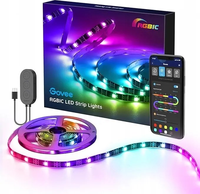 Led Páska Rgbic Govee 2 M, Podpora Usb Tv Počítače Pomocí Aplikace