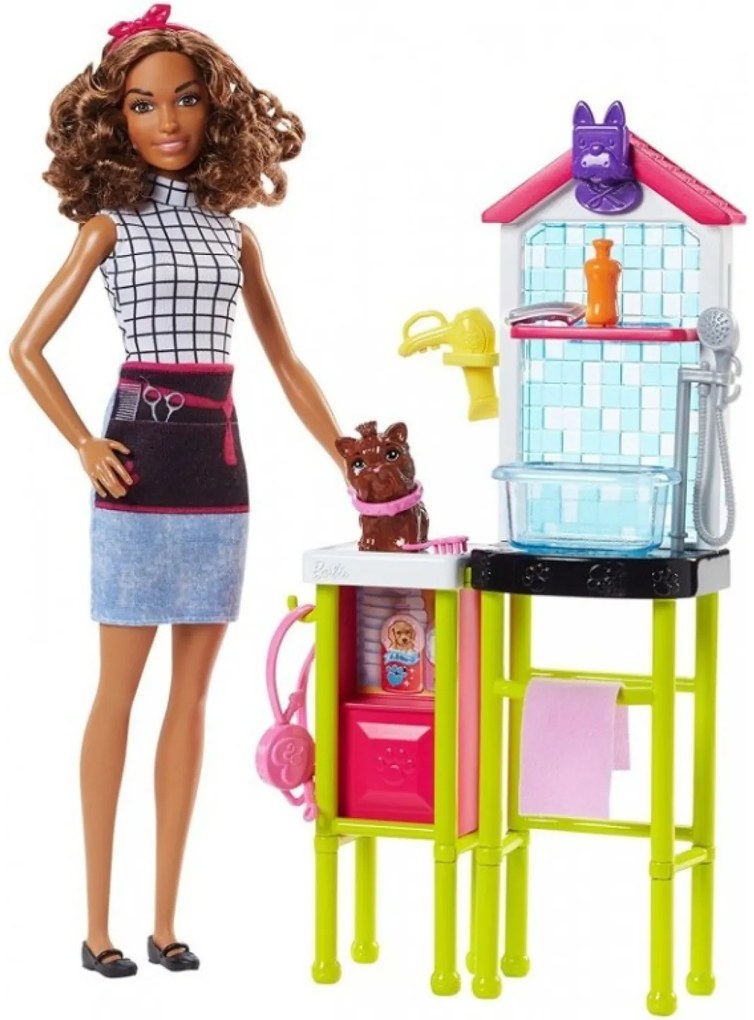 Barbie povolání herní set psí salón, mattel fjb31