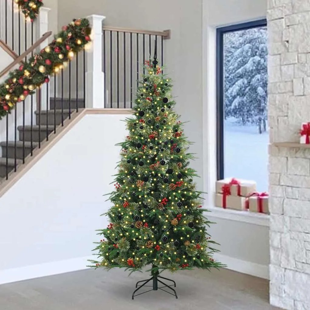 Umělý Skládací Vánoční Strom s stojanem Zelená 240 cm PE a PVC 3397446