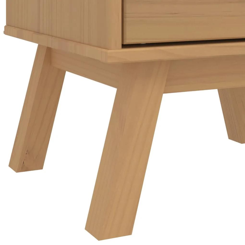 Noční stolek OLDEN hnědý masivní borové dřevo