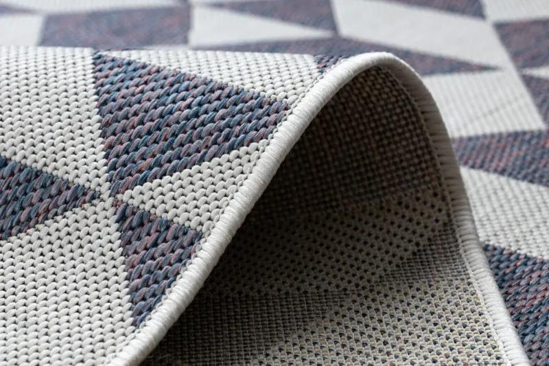 Dywany Łuszczów Kusový koberec Sion Sisal Triangles 22373 ecru/blue-pink ROZMĚR: 160x220