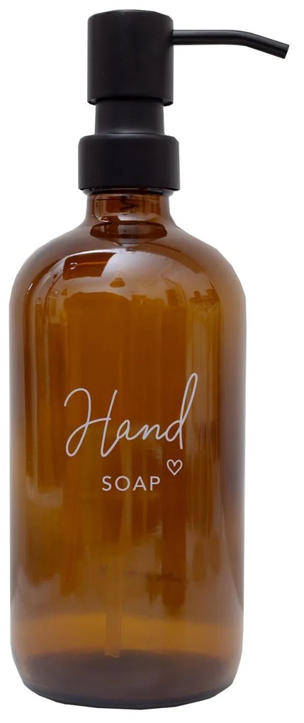 Eulenschnitt Skleněný dávkovač mýdla Handsoap 500 ml, hnědá barva, sklo, kov