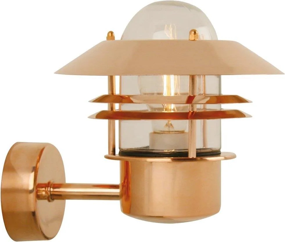 NOR 25011030 Venkovní nástěnné svítidlo Blokhus 1x60W E27 měď čirá - NORDLUX