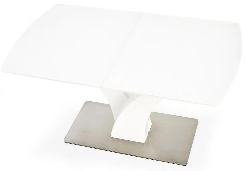Jídelní rozkládací stůl PALERMO –⁠ 140x80x75 (+40), kov, bílý
