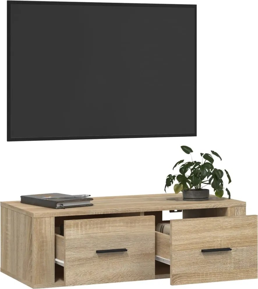 vidaXL Závěsná TV skříňka 80x36x25 cm kompozitní dřevo [816835] Barva: hnědý dub