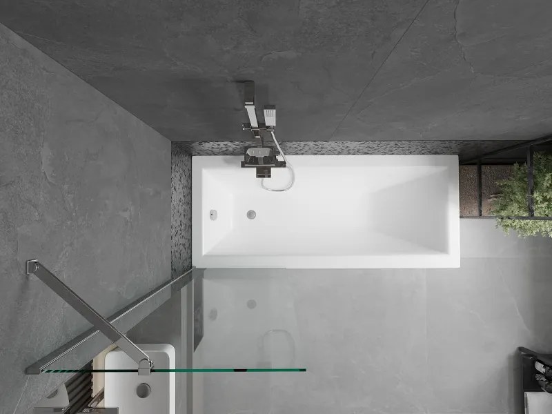 Mexen Next, vanová zástěna 1-křídlová 60 x 150 cm, fixní křídlo, 6 mm čiré sklo, chromový profil, 895-060-000-00-00-01