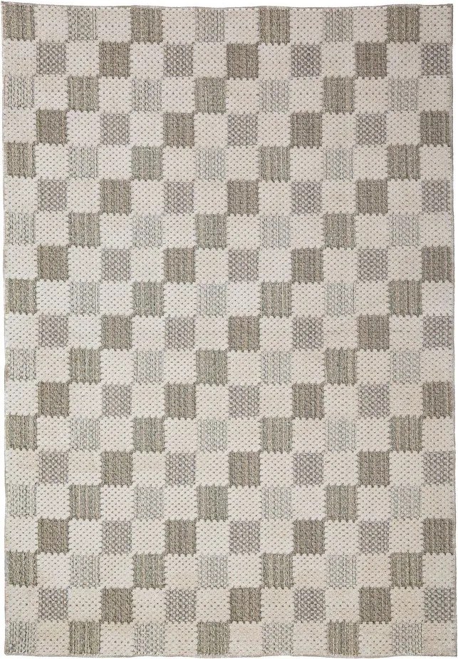 Zelený pratelný koberec s příměsí bavlny 155x230 cm Muted Checkerboard – Flair Rugs