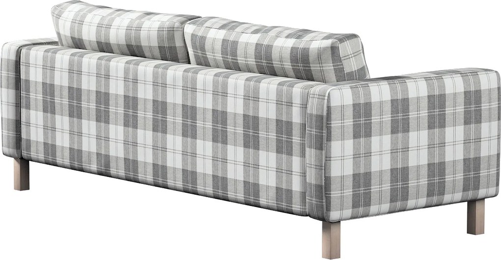 Potah na pohovku IKEA Karlstad, 3-místná, rozkládací barva šedá látka pletený vzor, vzorované