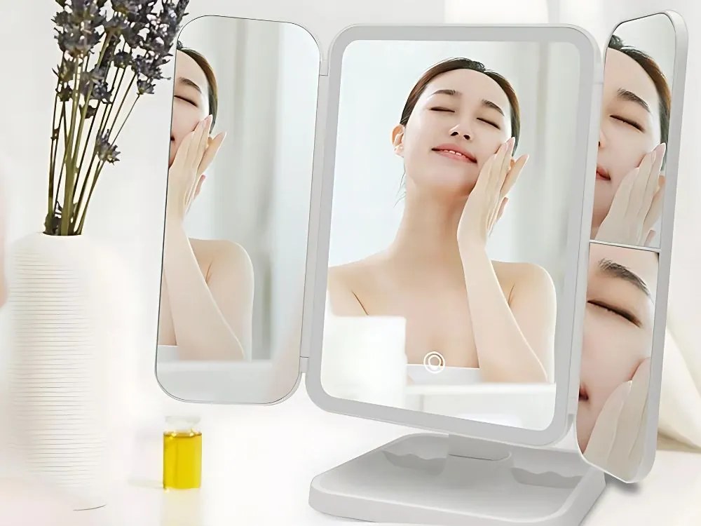Verk Group Make-up zrcadlo vedlo osvětlené skládací make-up zrcadlo usb 3 barvy