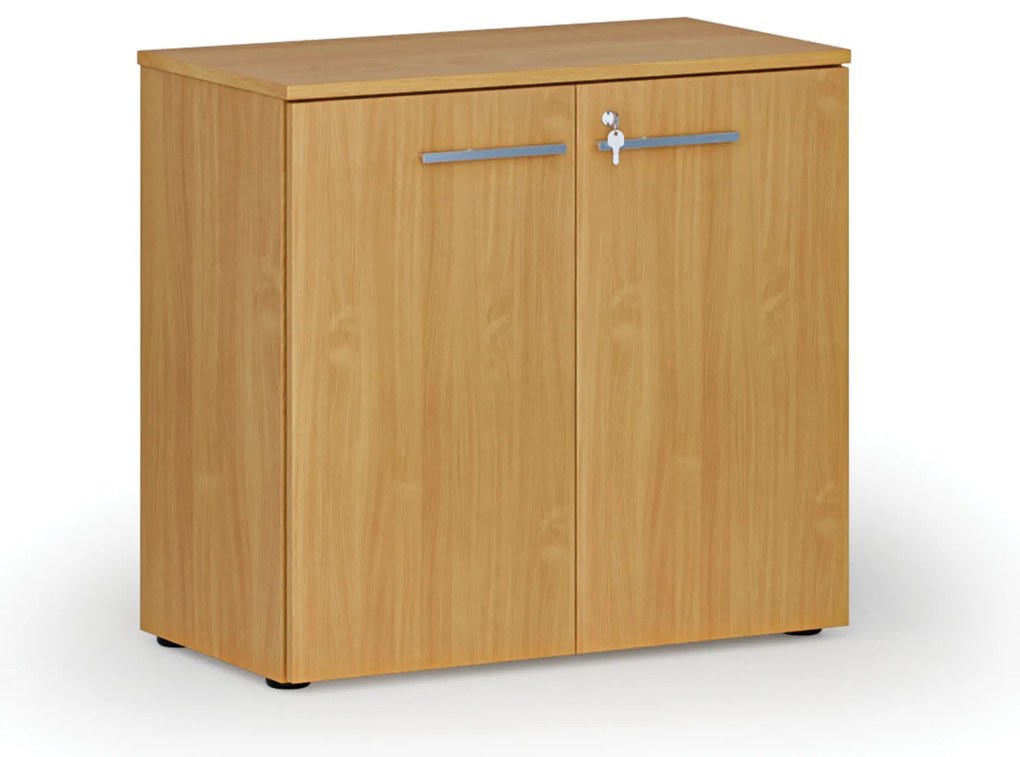 Kancelářská skříň s dveřmi PRIMO WOOD, 800 x 420 x 740 mm, buk