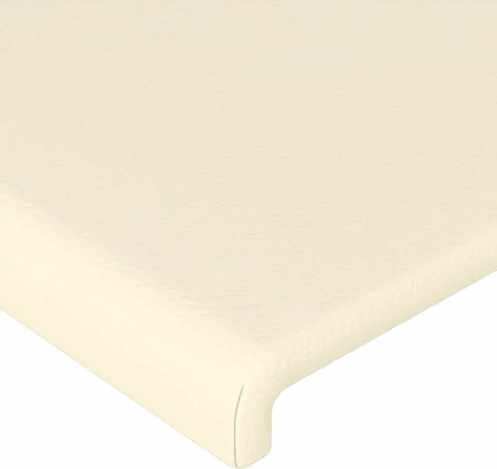 Čelo postele typu ušák krémové 147 x 23 x 118/128 cm umělá kůže 3117768