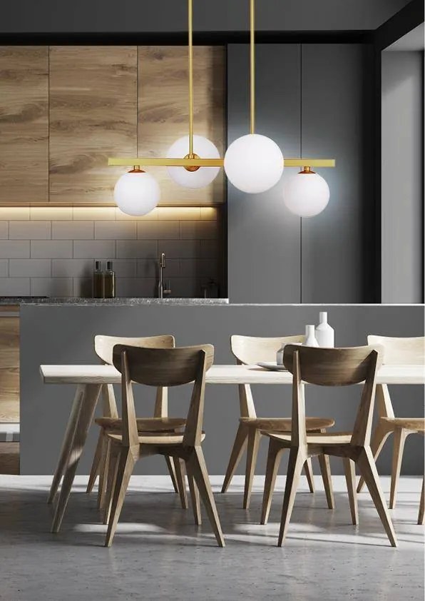 Mosazný závěsný lustr Kama pro žárovku 4x G9  - Candellux